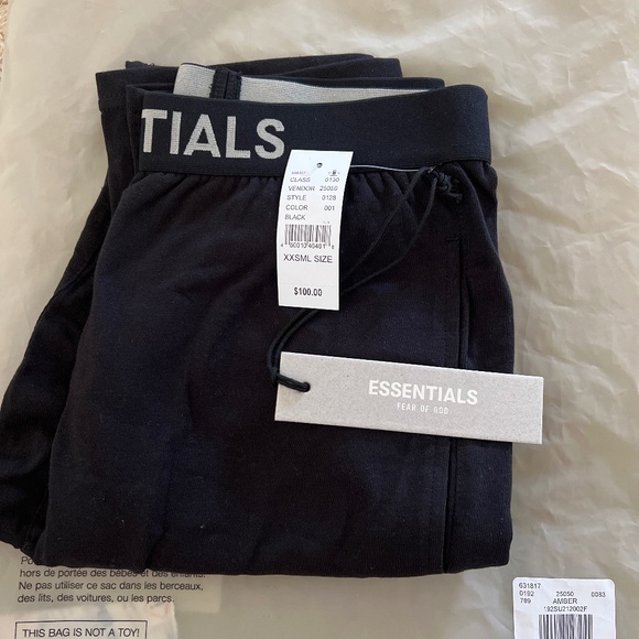 Essentials | Pants | Essentials Fear Of God Black Lounge Pants Xxs ...